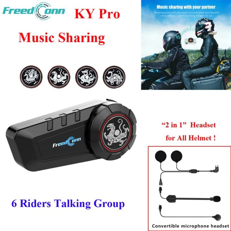 Freedconn KY-Pro Motorcycle Helmet Headset Intercom Wireless Bluetooth ...